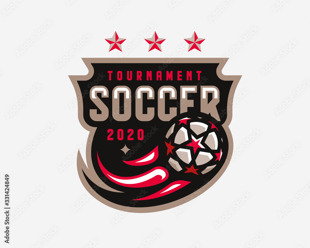 Soccer logo design. Football emblem tournament template editable for ...