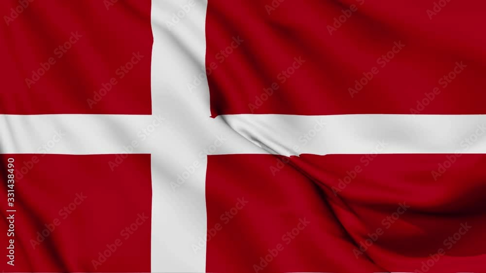 Denmark flag is waving 3D animation. Denmark flag waving in the wind ...