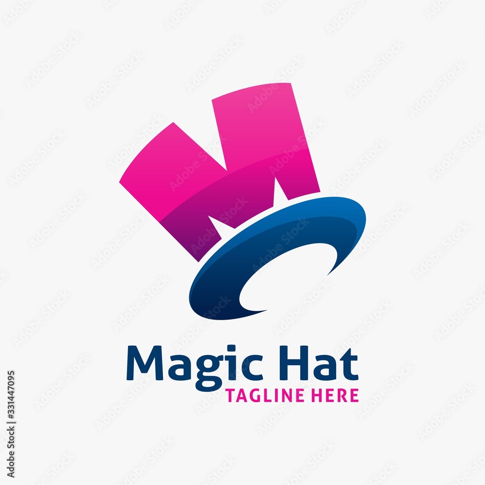 Letter M for magic hat logo design Stock Vector | Adobe Stock