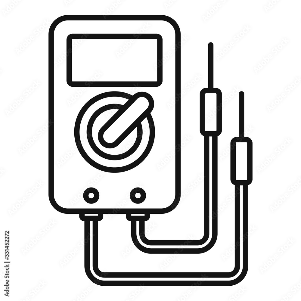 Voltage multimeter icon. Outline voltage multimeter vector icon for web ...