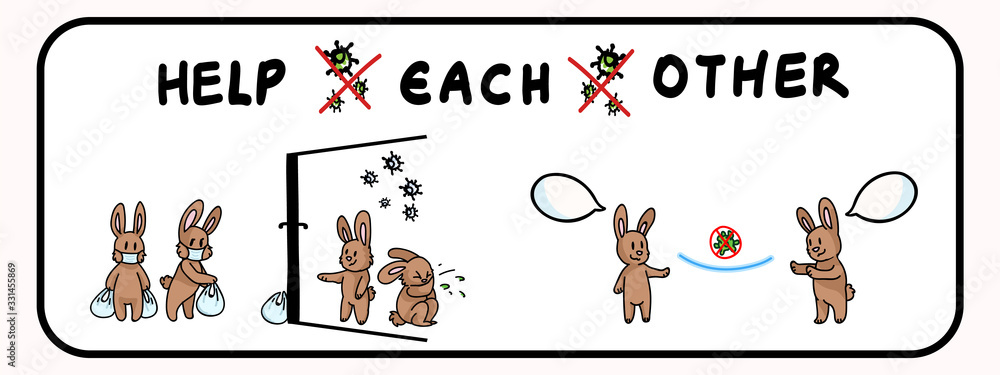Corona virus crisis help each other banner poster. Stay positive covid ...
