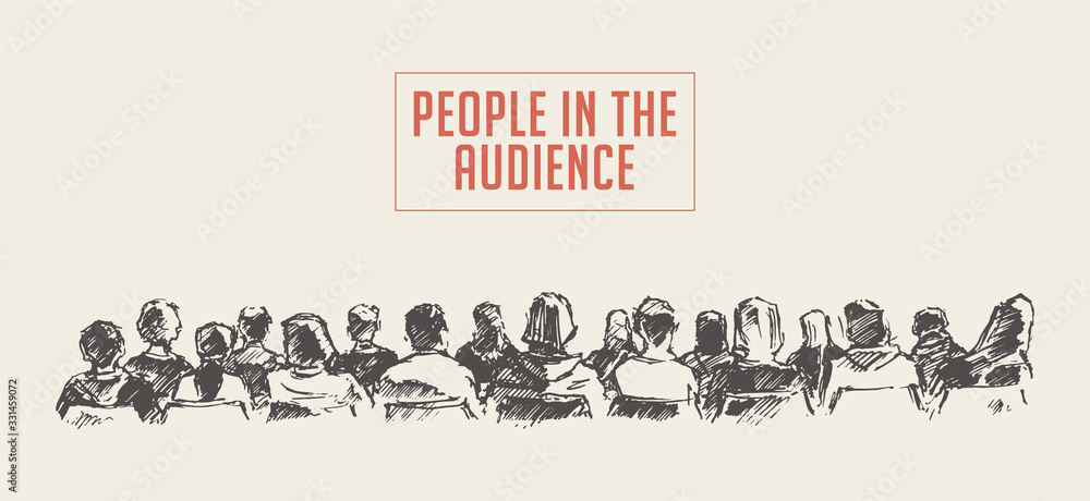 People sitting audience Lecture hall vector sketch Stock Vector | Adobe ...