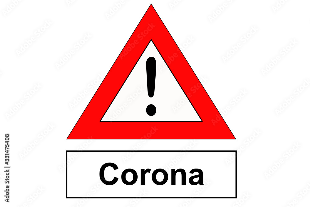 Corona Warnschild Stock Illustration | Adobe Stock