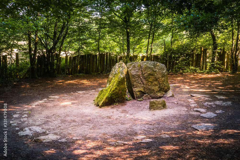 Merlin's grave or tomb or burial place, forest of Brocéliande landmark ...