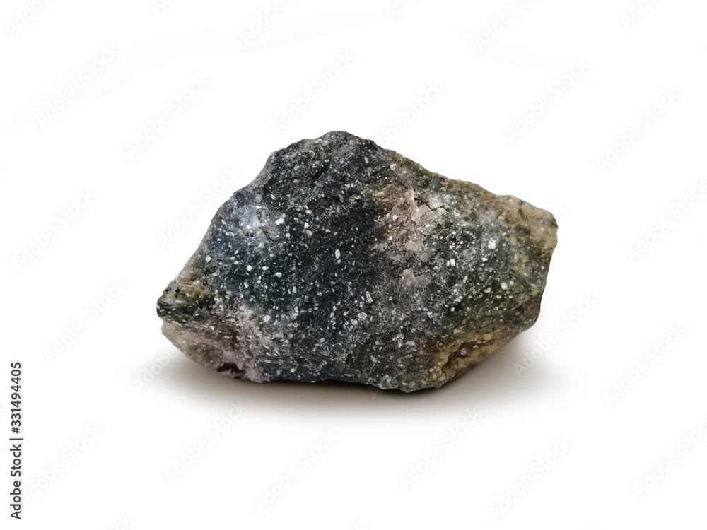 Andesite stone isolated on white background. Andesite is an extrusive ...