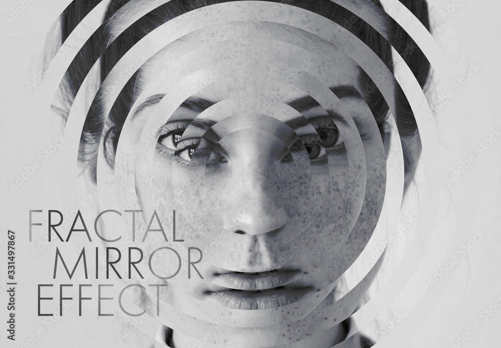 Photo Fractal Mirror Effect Mockup Stock Template | Adobe Stock