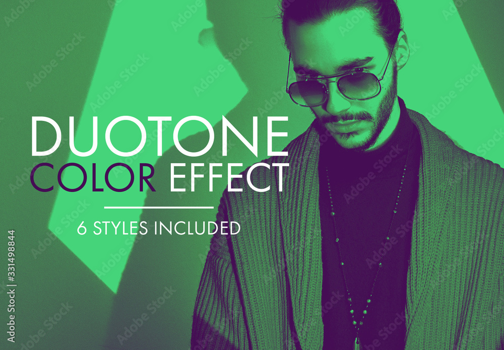 Photo Duotone Effect Mockup Stock Template | Adobe Stock