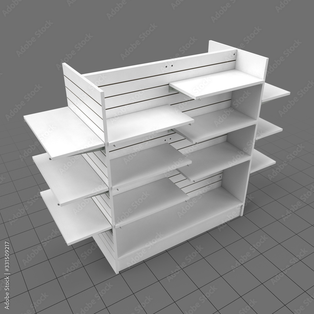 Wall gondola shelving unit 3 Stock 3D asset | Adobe Stock