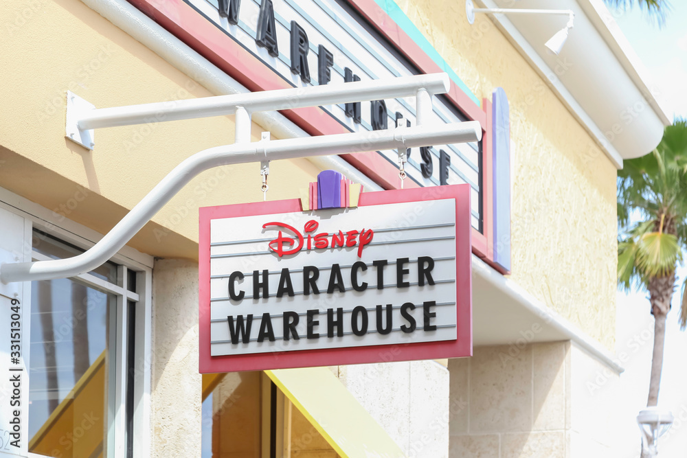 Orlando, Florida, USA- February 24, 2020: Disney Character warehouse ...
