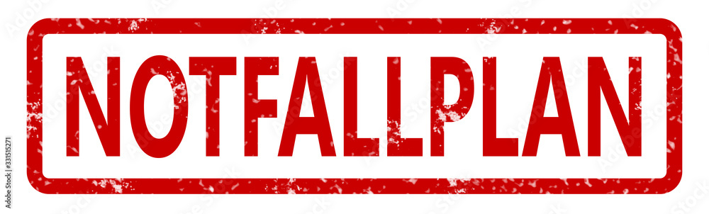 Stempel rot mit Druck NOTFALLPLAN auf weißem Hintergrund Stock ...