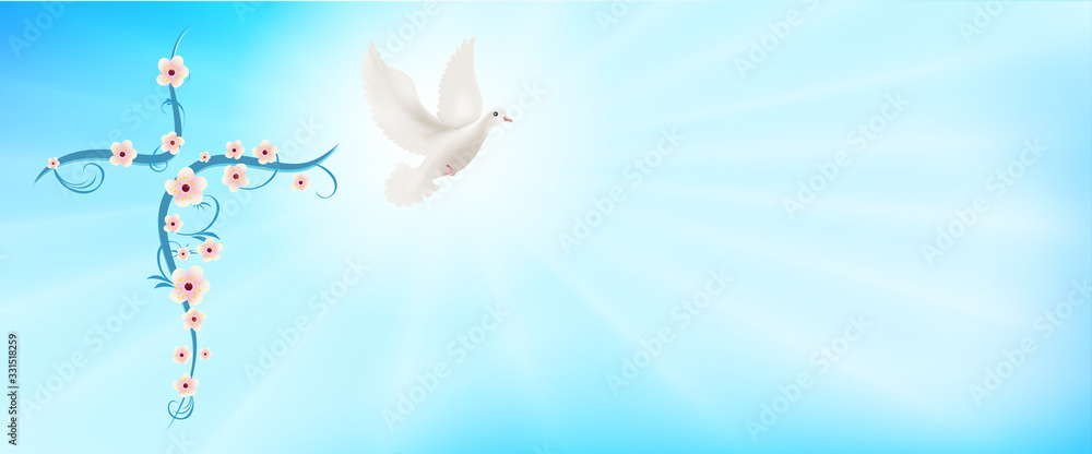 Dove And Cross Background