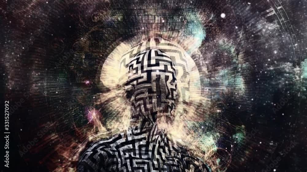 Burning man with maze pattern Stock Video | Adobe Stock