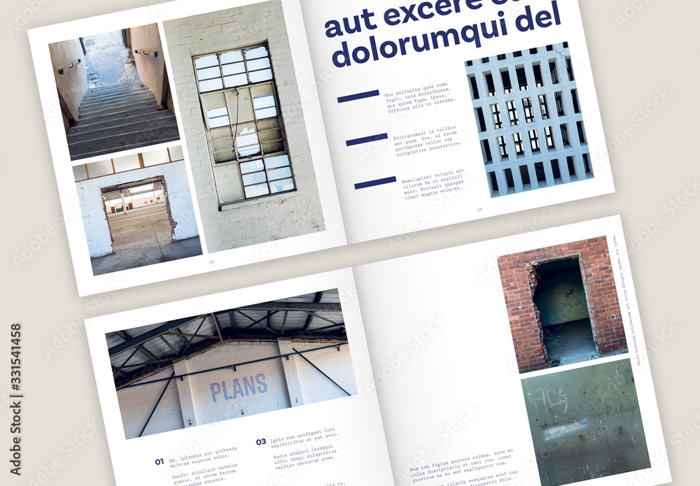 Blue and White Portfolio Layout Stock Template | Adobe Stock