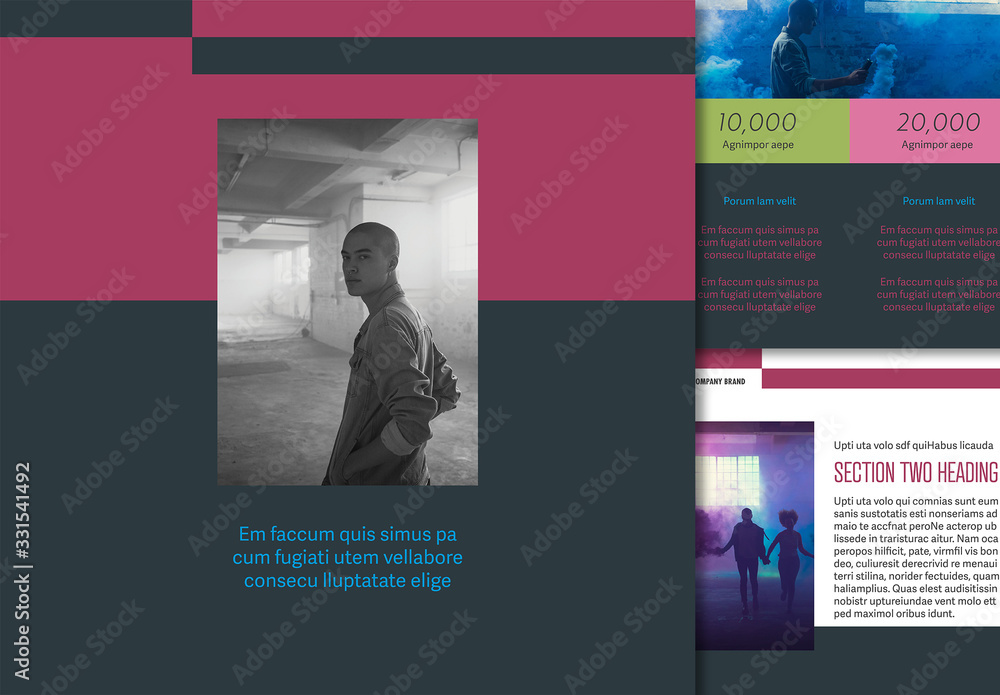 Dark Blue and Pink Social Media Post Layouts Stock Template | Adobe Stock