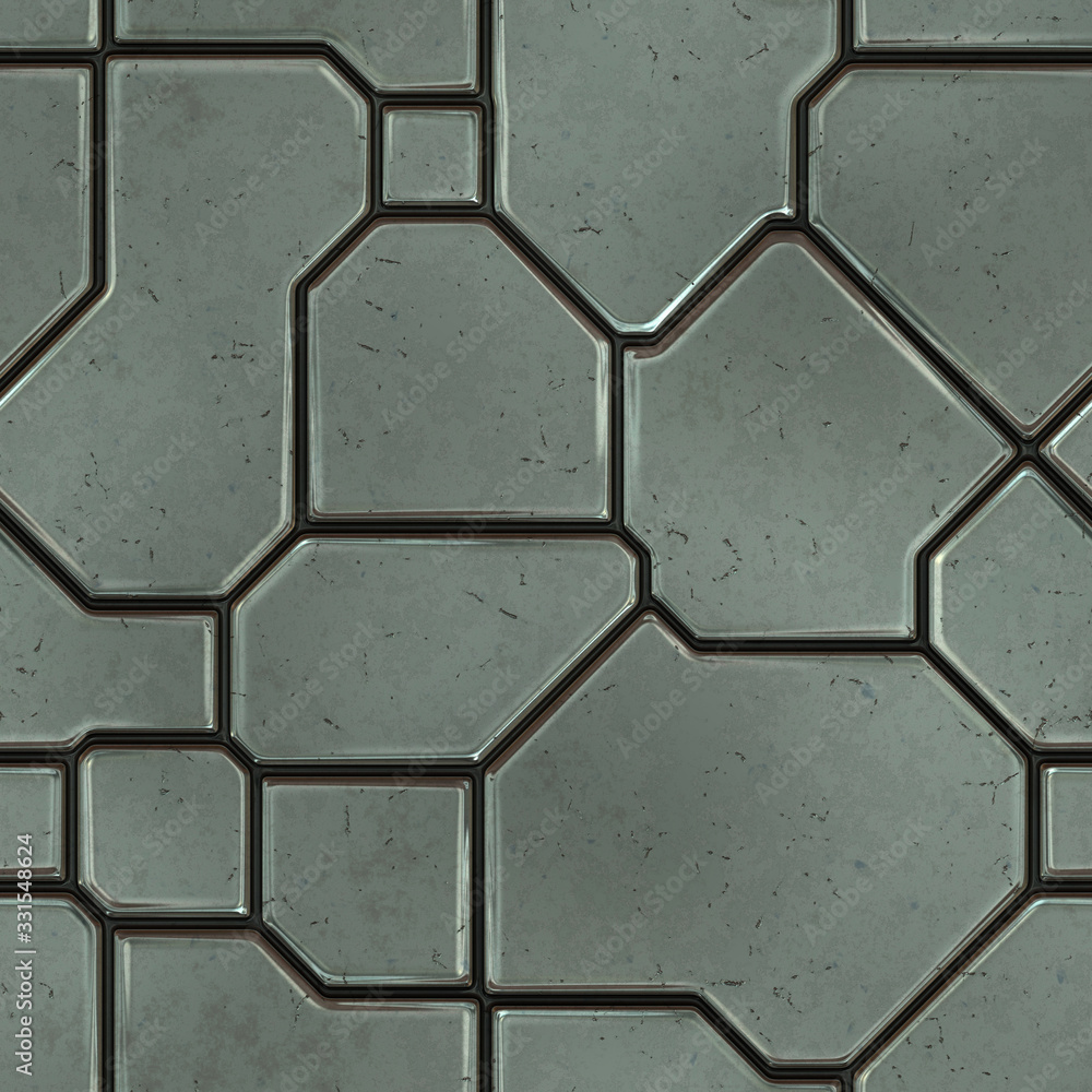 Seamless SciFi Panels. Futuristic texture. Spaceship hull geometric ...