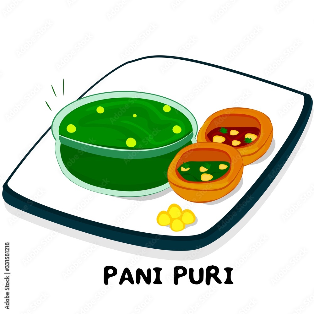 Pani Puri indian mumbai street Food Vector Stock Vector | Adobe Stock