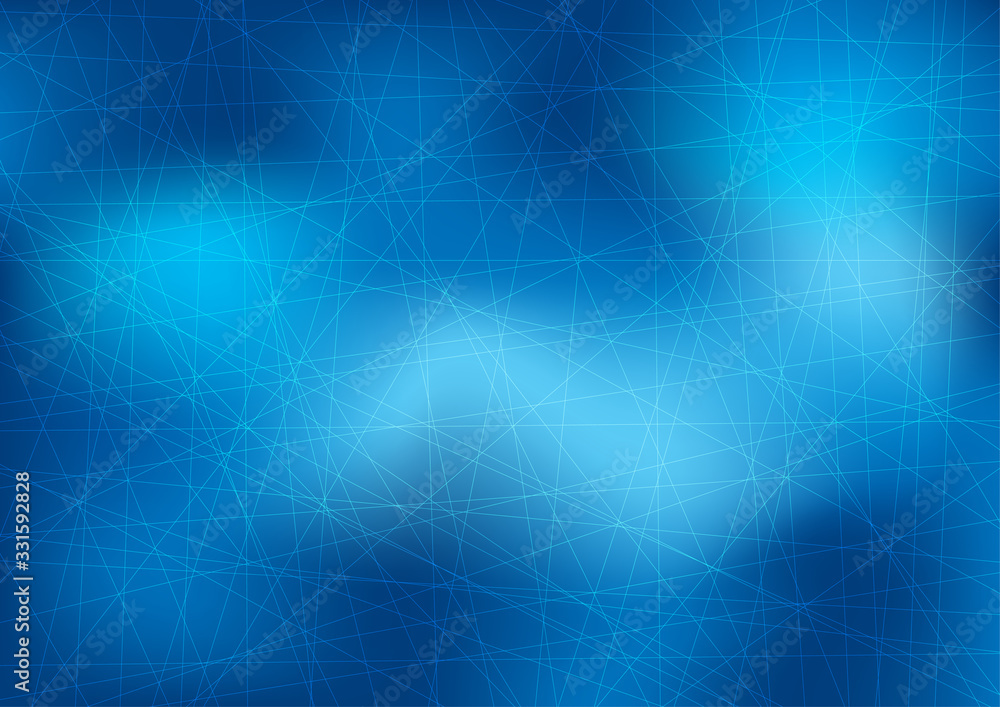 Abstract blue blur color gradient background with Random chaotic lines ...