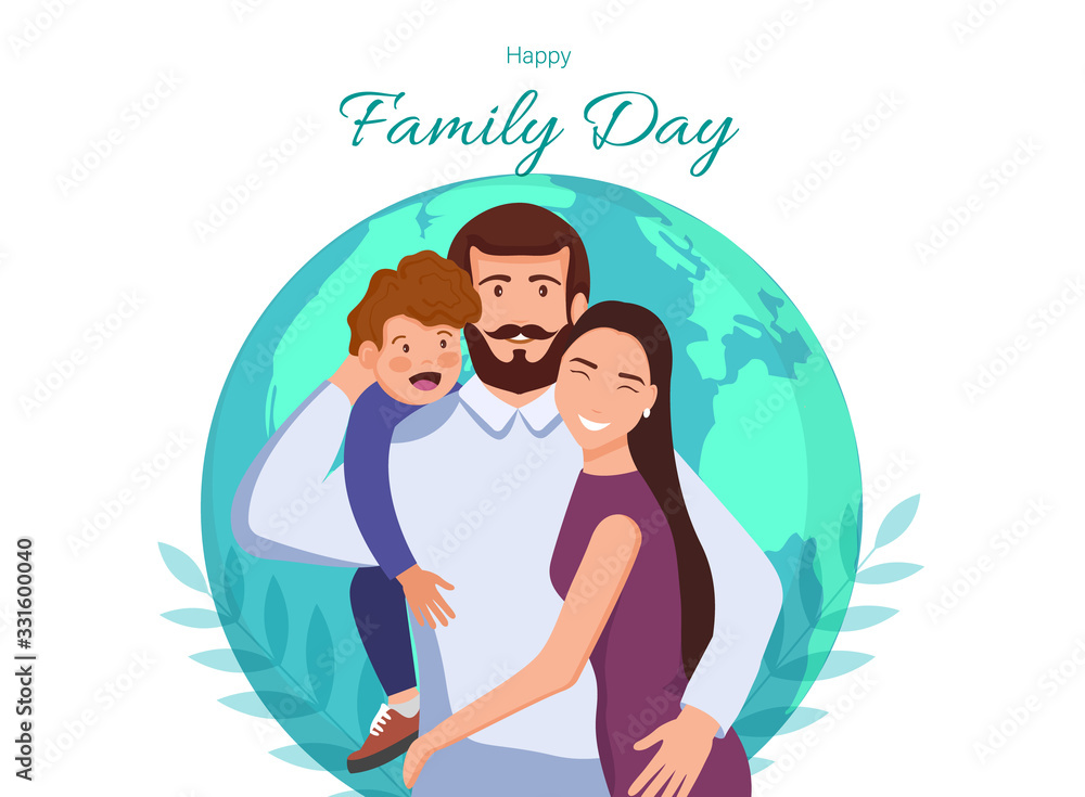 Family Day Out Cartoon Vector Horizontal web banner or landing page ...