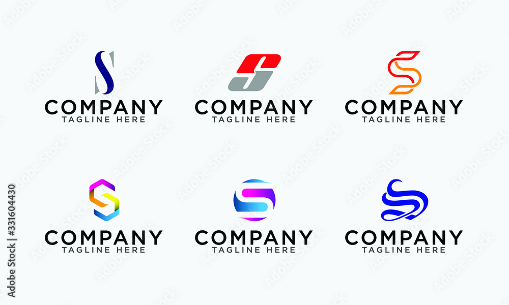 Letter S logo set abstract vector letter S logo set template Stock ...