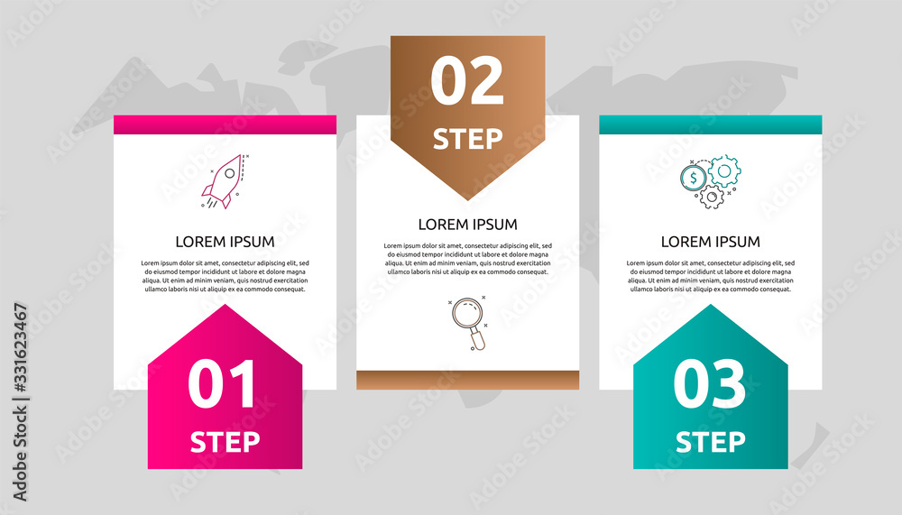 Vector template shape infographics. Business concept with 3 arrows and ...