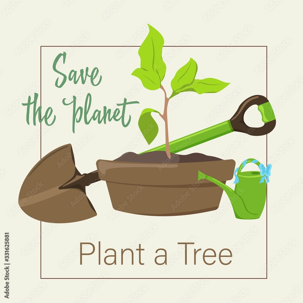 National Arbor Day. Vector Illustration with leaves. Earth Day ...