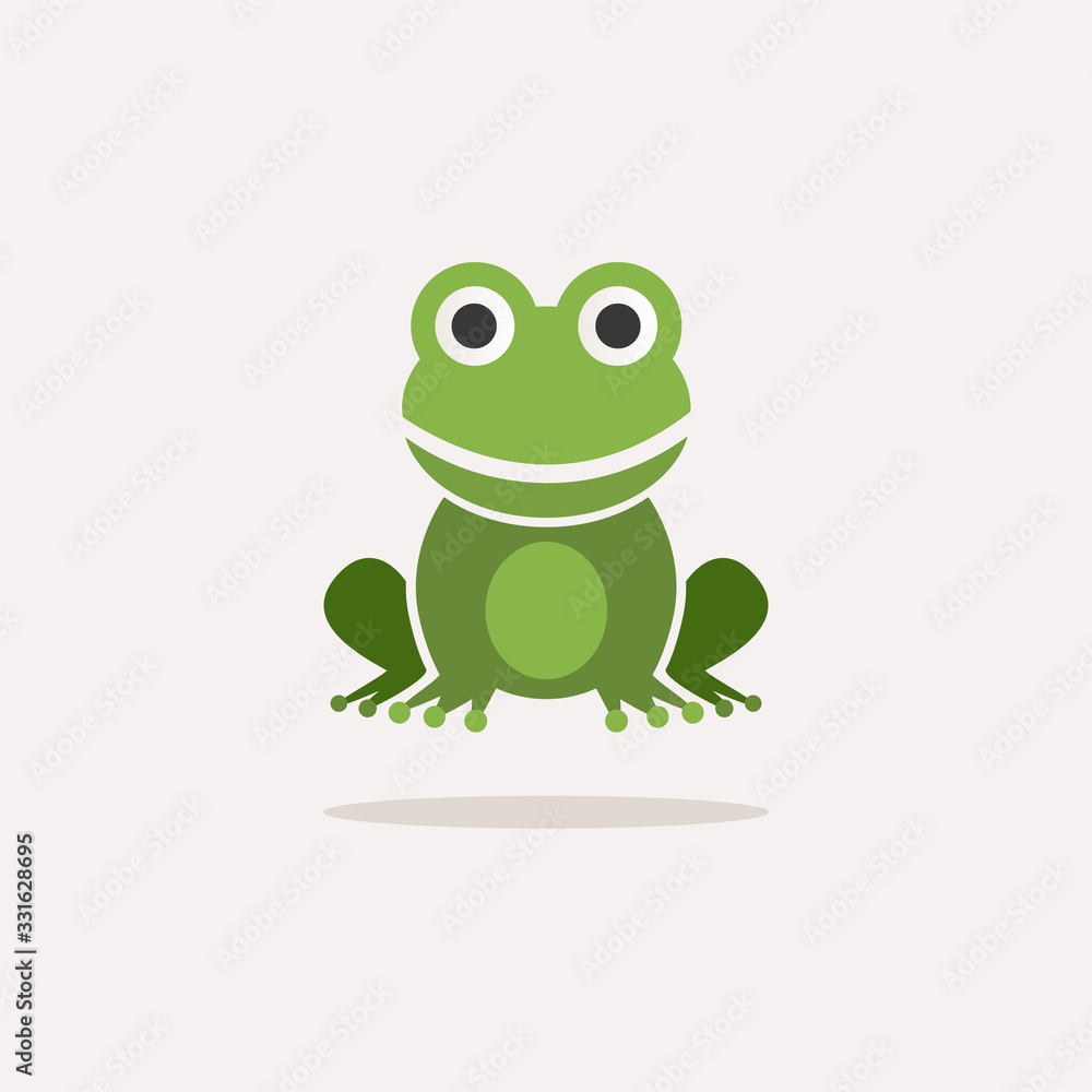 Frog. Color icon with shadow. Animal vector illustration Stock Vector ...