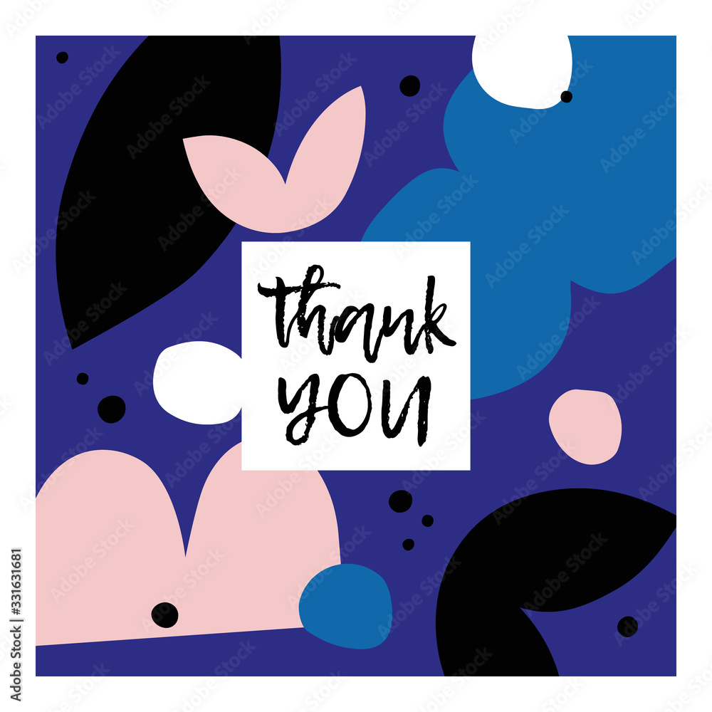 Beautiful vector Greeting card design. Abstract Thank you Card with ...