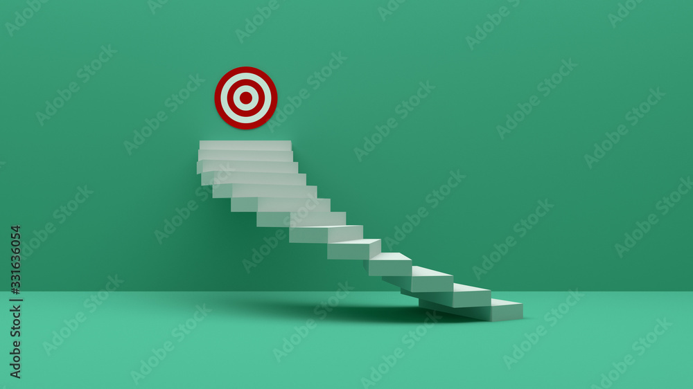 Longest light ladder glowing and aiming high to goal target among other ...