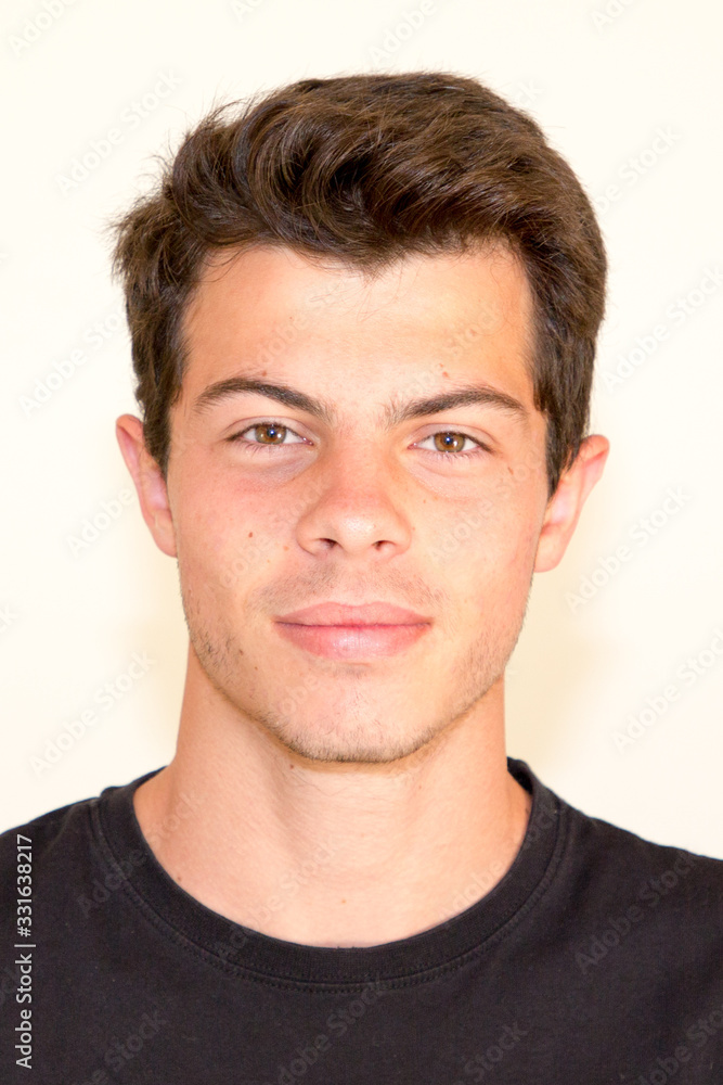 Young Handsome Man Portrait For Passport Driver Licence Document Id Photo Concept Stock 写真