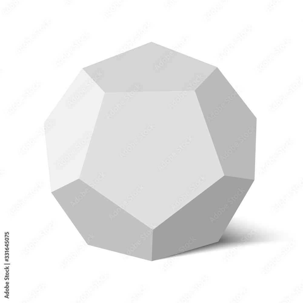 White dodecahedron. Polyhedron. Vector illustration. Stock Vector ...