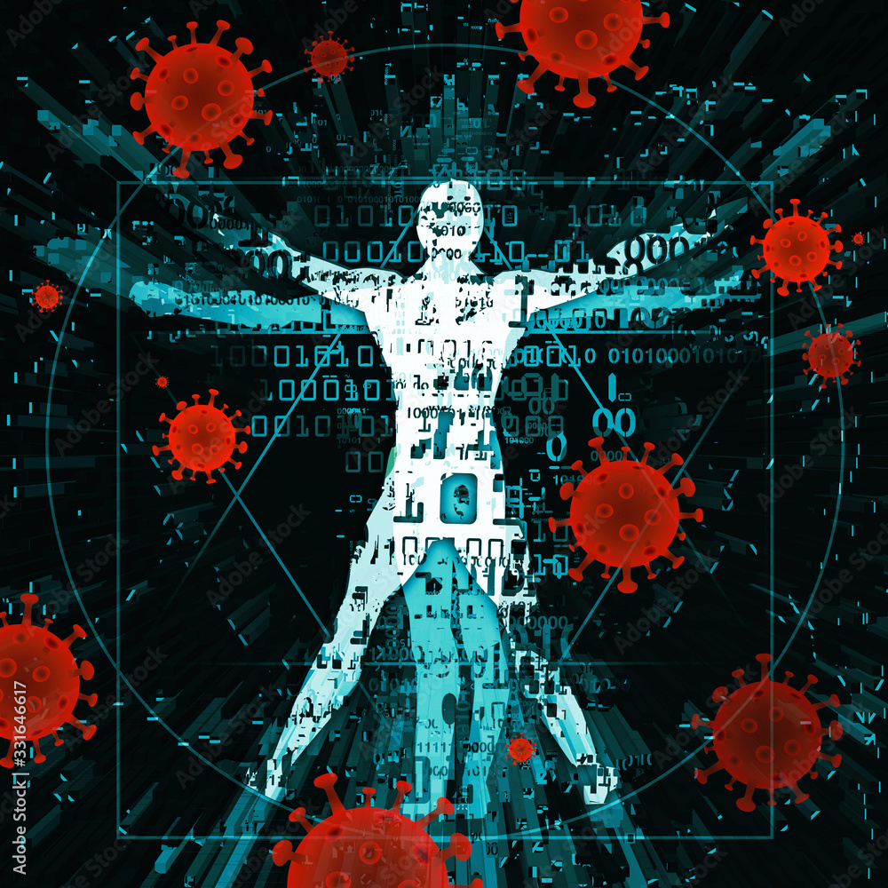 Vitruvian man of modern age, victim of coronavirus pandemic ...