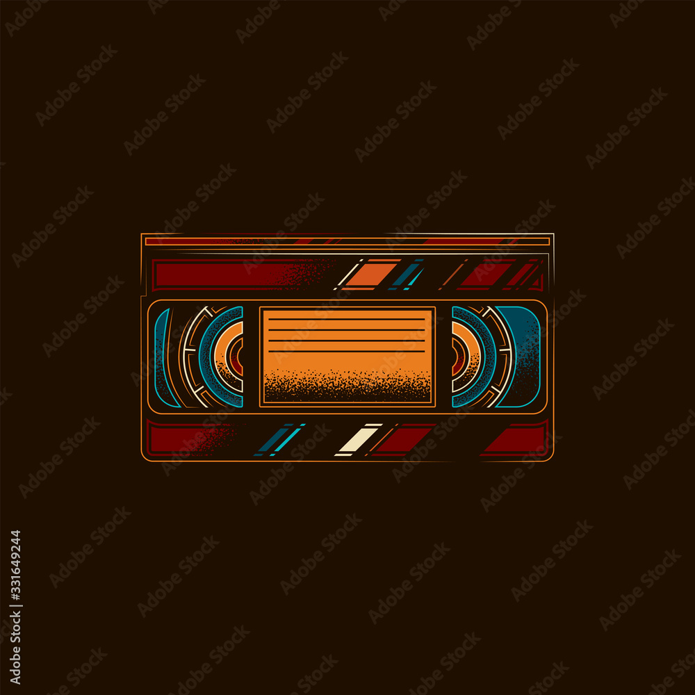 Original vector illustration. Old VHS videotape in retro style Stock ...