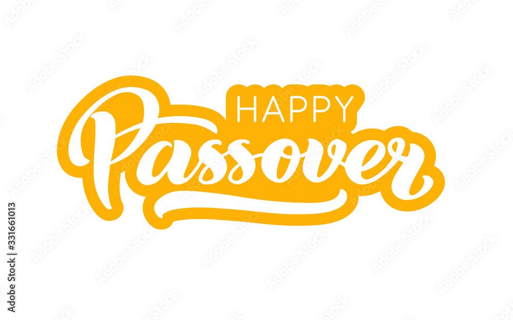 Happy Passover vector hand lettering. Jewish holiday Easter ...