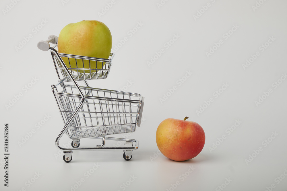 Grocery Supermarket Realistic Trolley Cart, Empty Shopping Cart for ...