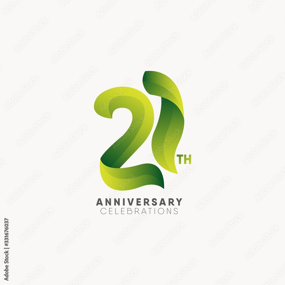 21 year anniversary celebration logo design concept. Stock Illustration ...