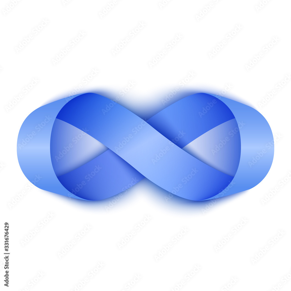 Infinity symbol. Blue ribbon. Vector illustration. Stock Vector | Adobe ...