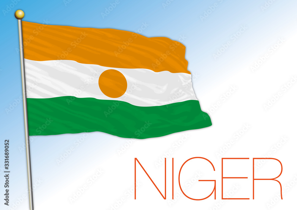 Niger official national flag, african country, vector illustration ...
