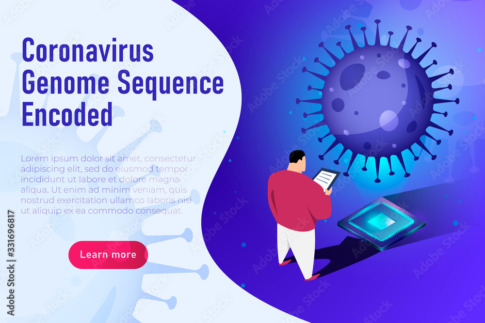 Coronavirus Genome Sequence Encoded. Science themed covid 19 ...