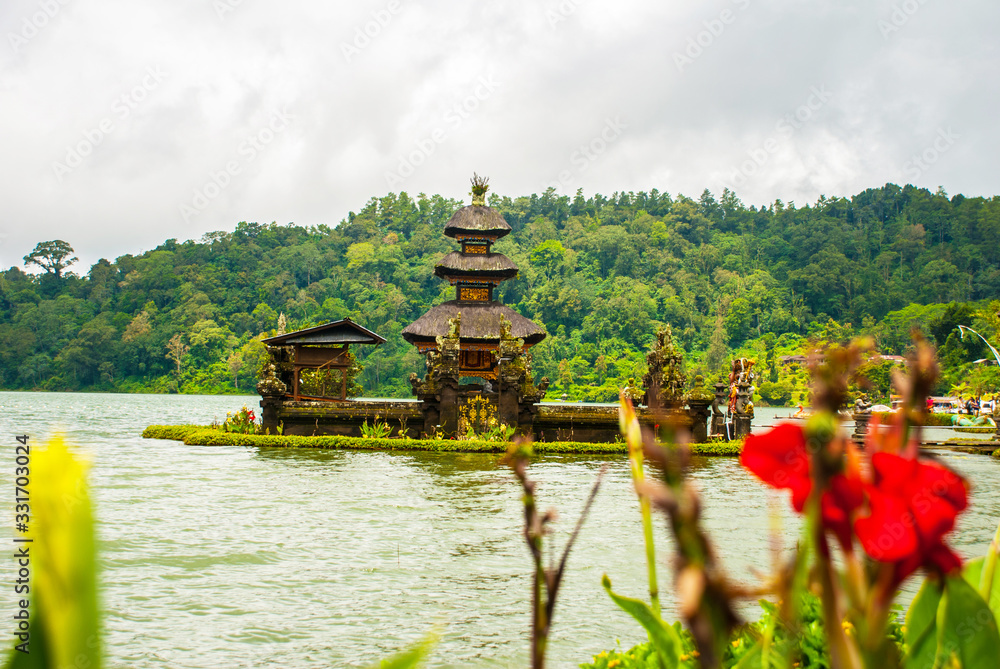 UBUD, BALI, INDONESIA - APRIL 2017: Beautiful Pura Ulun Danu Batur is a ...