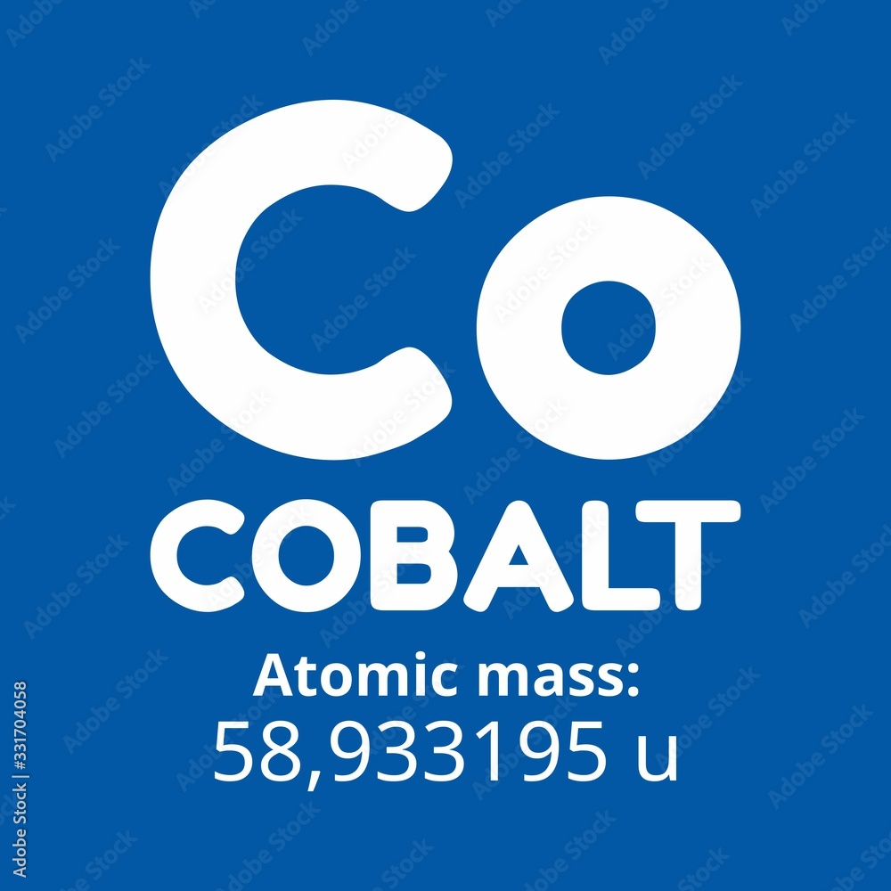 Atomic weight of cobalt. Co chemical element of the periodic table ...