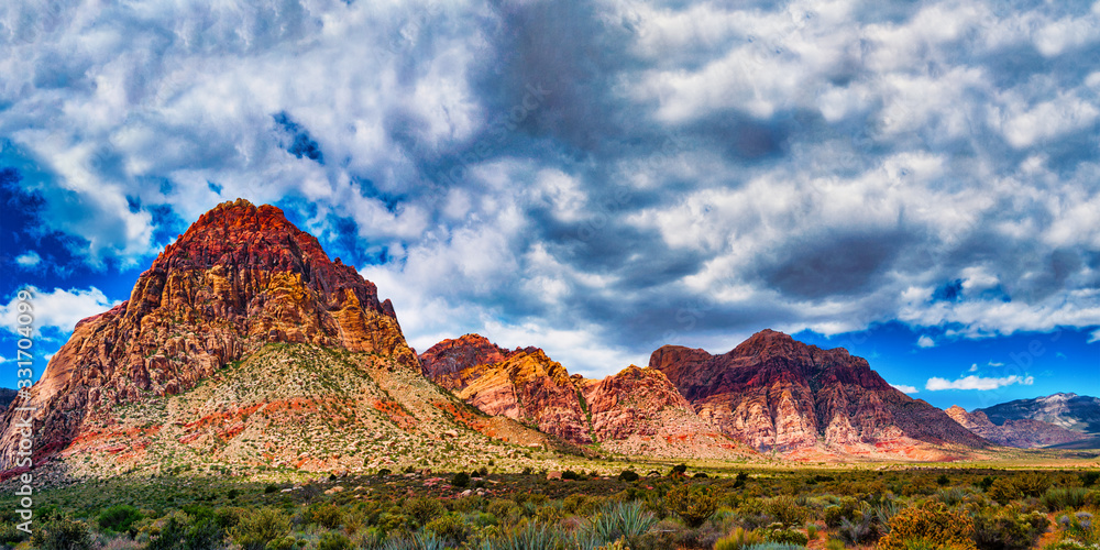 Clouds build at Red Rock Canyon National Conservation Area in Las Vegas, NV Stock Photo | Adobe ...