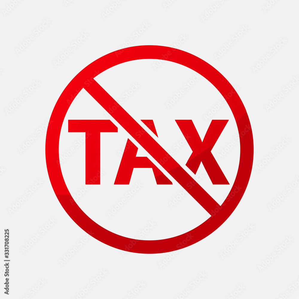 No tax sign vector illustration. Stock Vector | Adobe Stock
