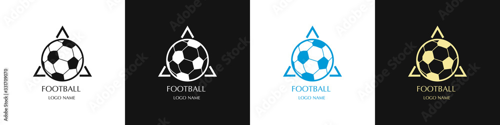 Set of football logos. European football. Sports game. Logo for the ...