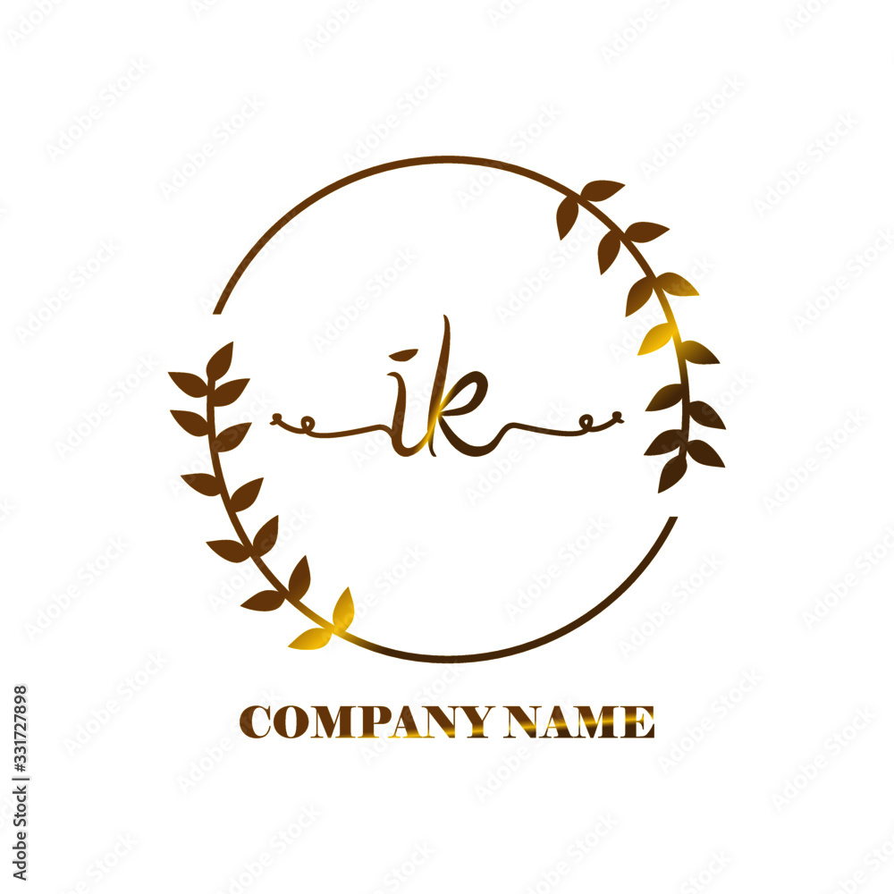 initial IK logo vector handwriting signature wedding Stock Vector ...