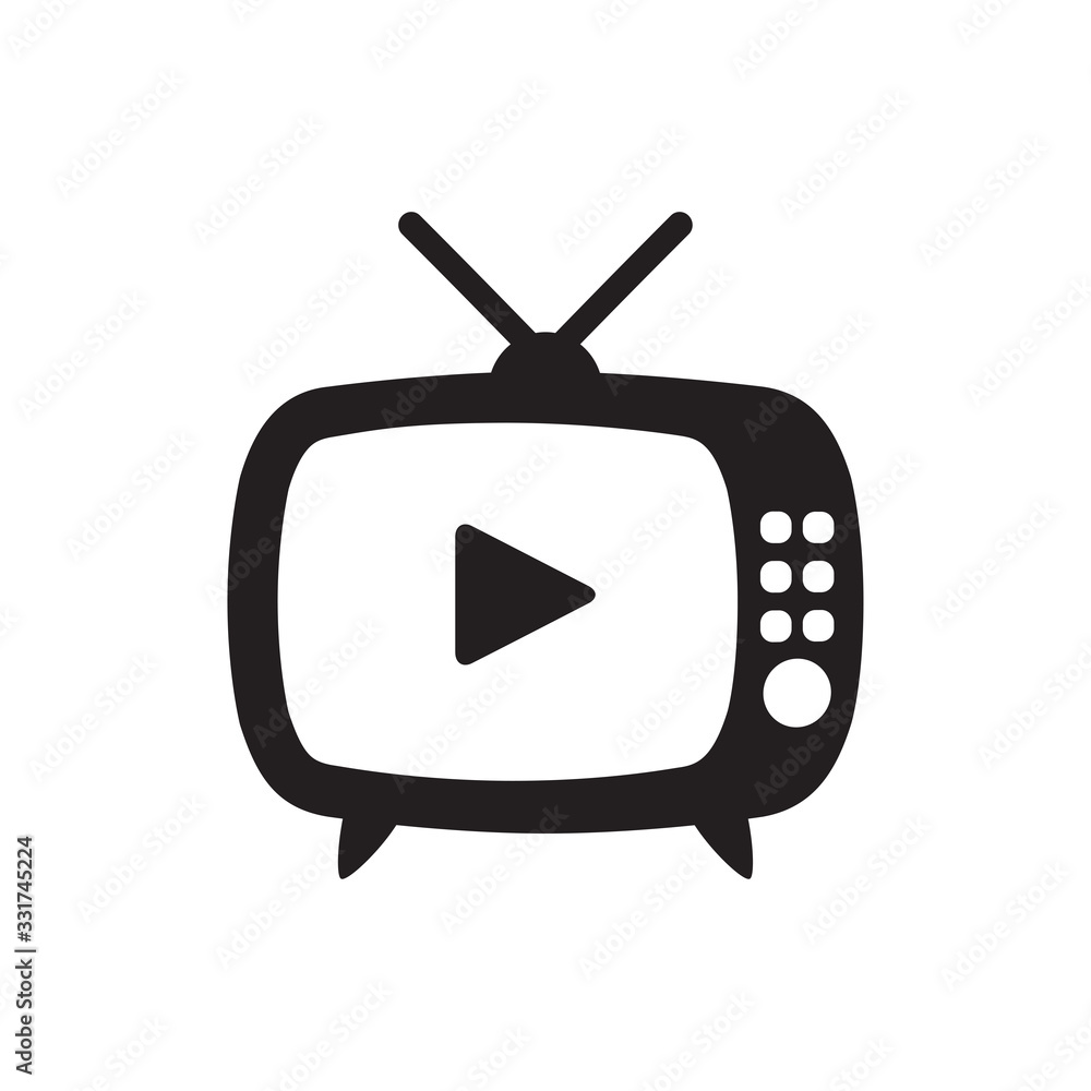 television icon, flat design tv icon Stock Vector | Adobe Stock