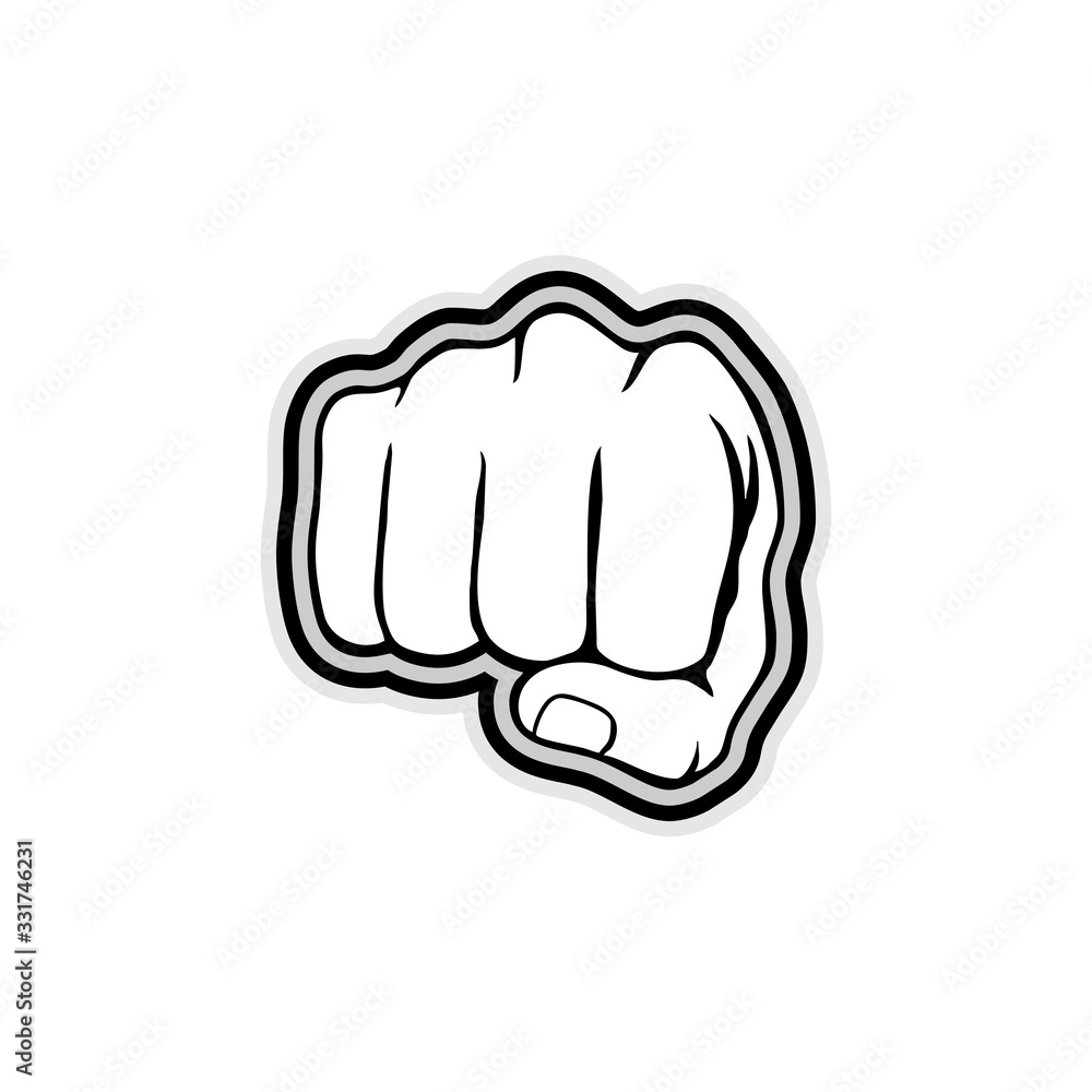 Fist hand isolated on white background vector illustration. Stock ...