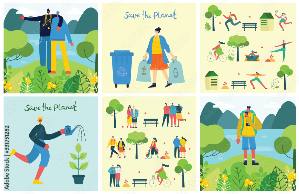 Vector illustration ECO backgrounds of Concept of green eco energy and ...