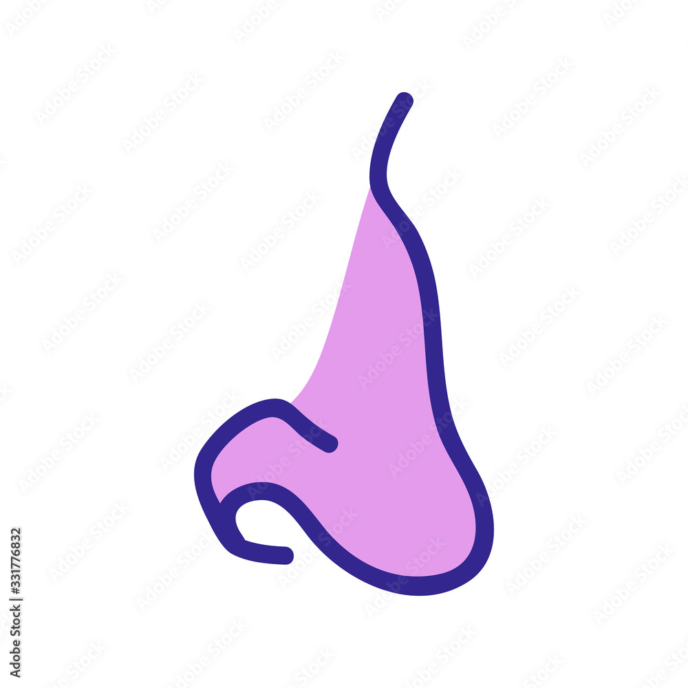 the human nose icon vector. the human nose sign. color isolated symbol ...