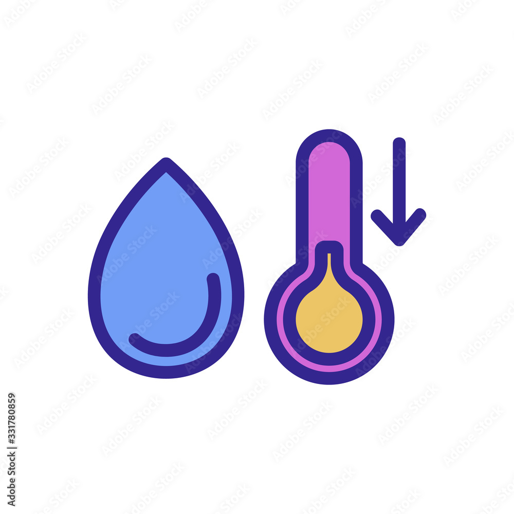 the drop in temperature and humidity icon vector. the drop in ...