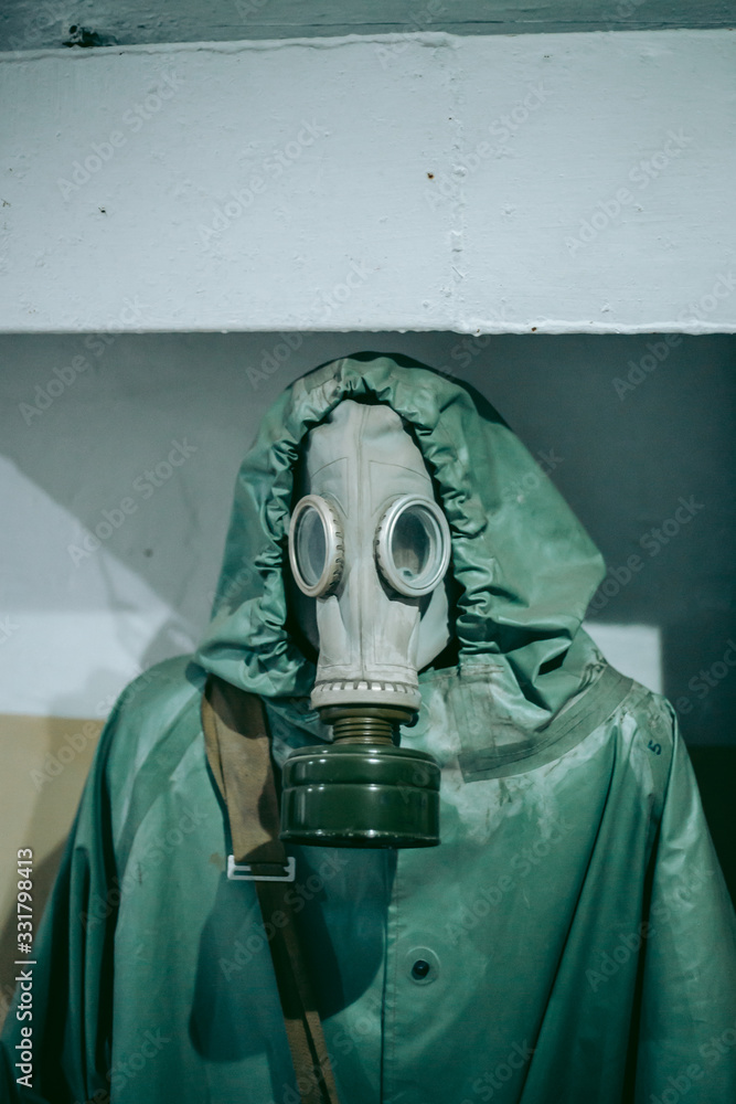 Old Soviet gas masks against radiation that were used during the ...